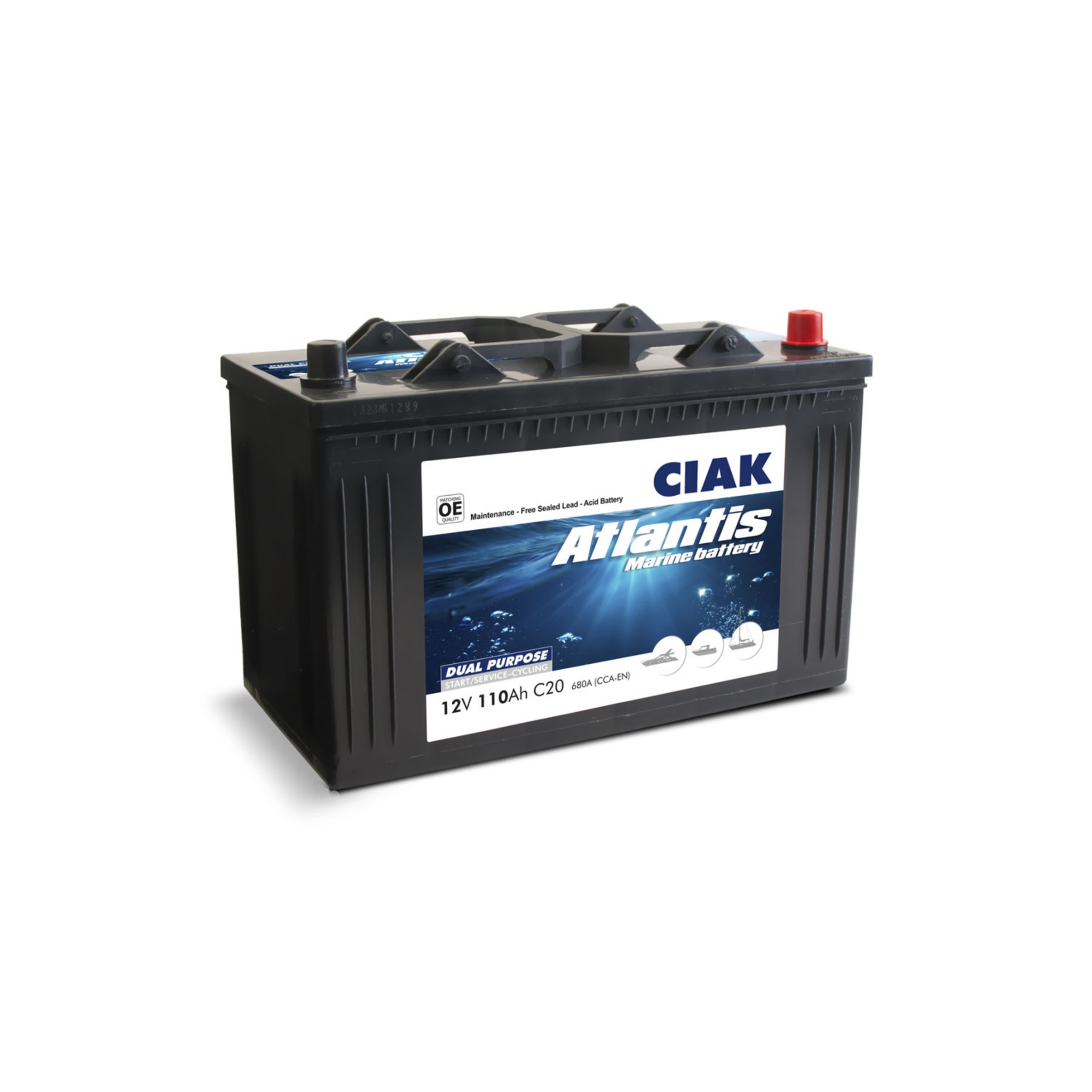 AKUMULATOR CIAK ATLANTIS 12V- 110AH MARINE BATTERY START/SERVICE MF ...