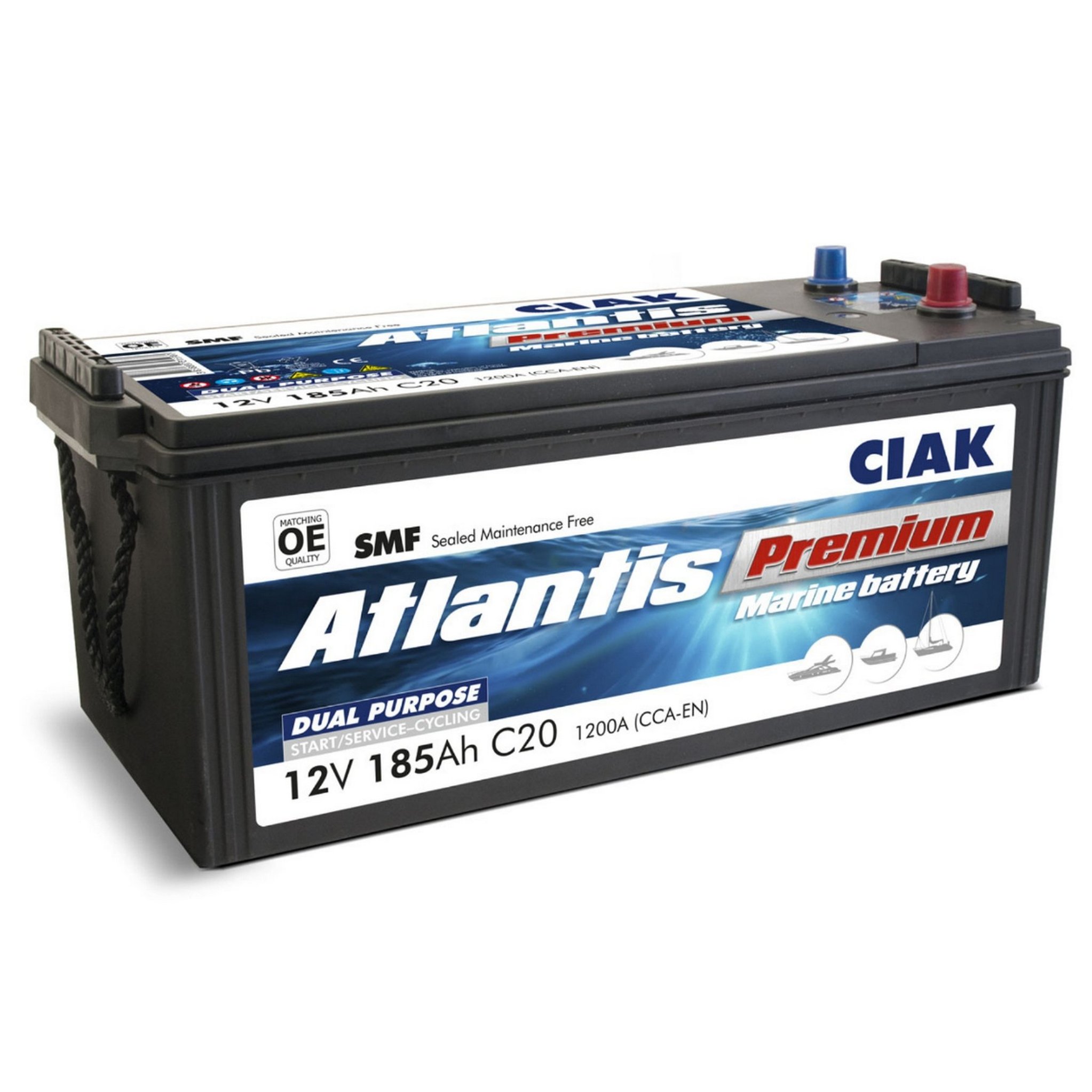 AKUMULATOR CIAK ATLANTIS 12V-185AH MARINE PREMIUM BATTERY START/SERVICE ...