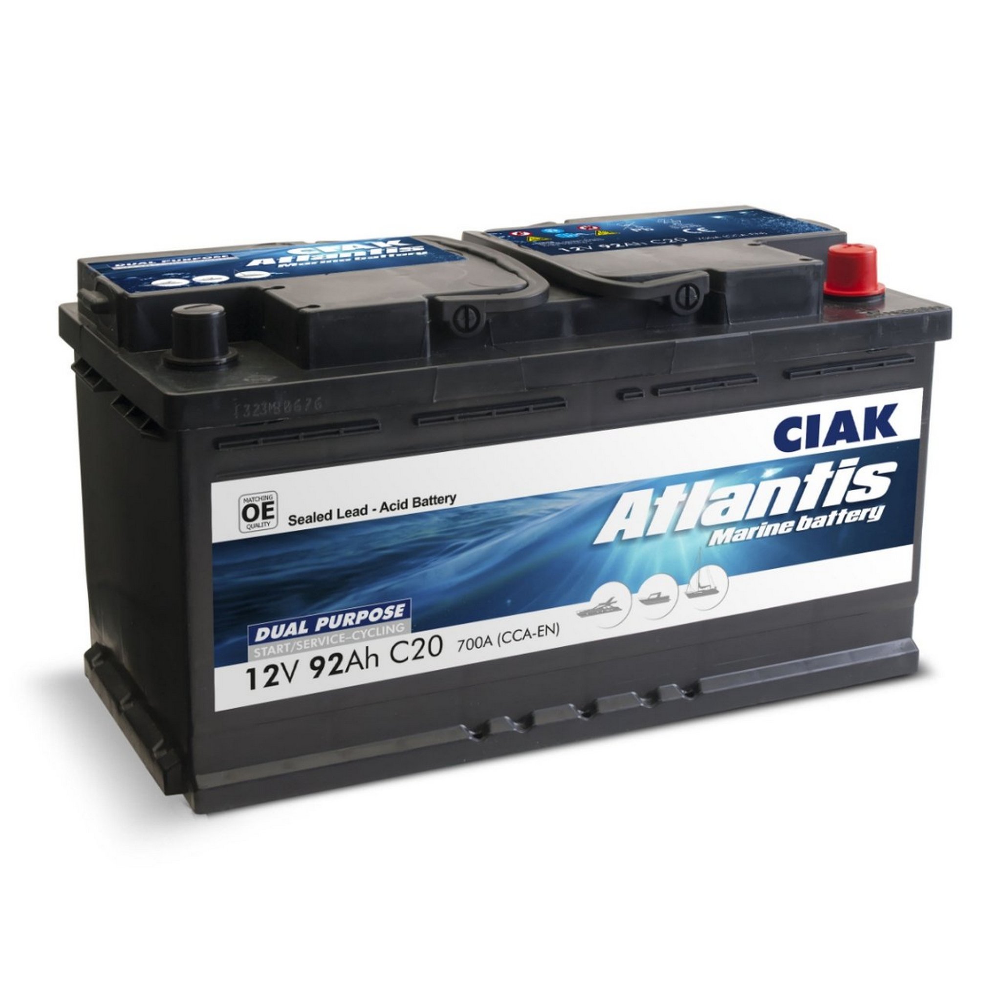 AKUMULATOR CIAK ATLANTIS 12V- 92AH MARINE BATTERY START/SERVICE - CIAK ...