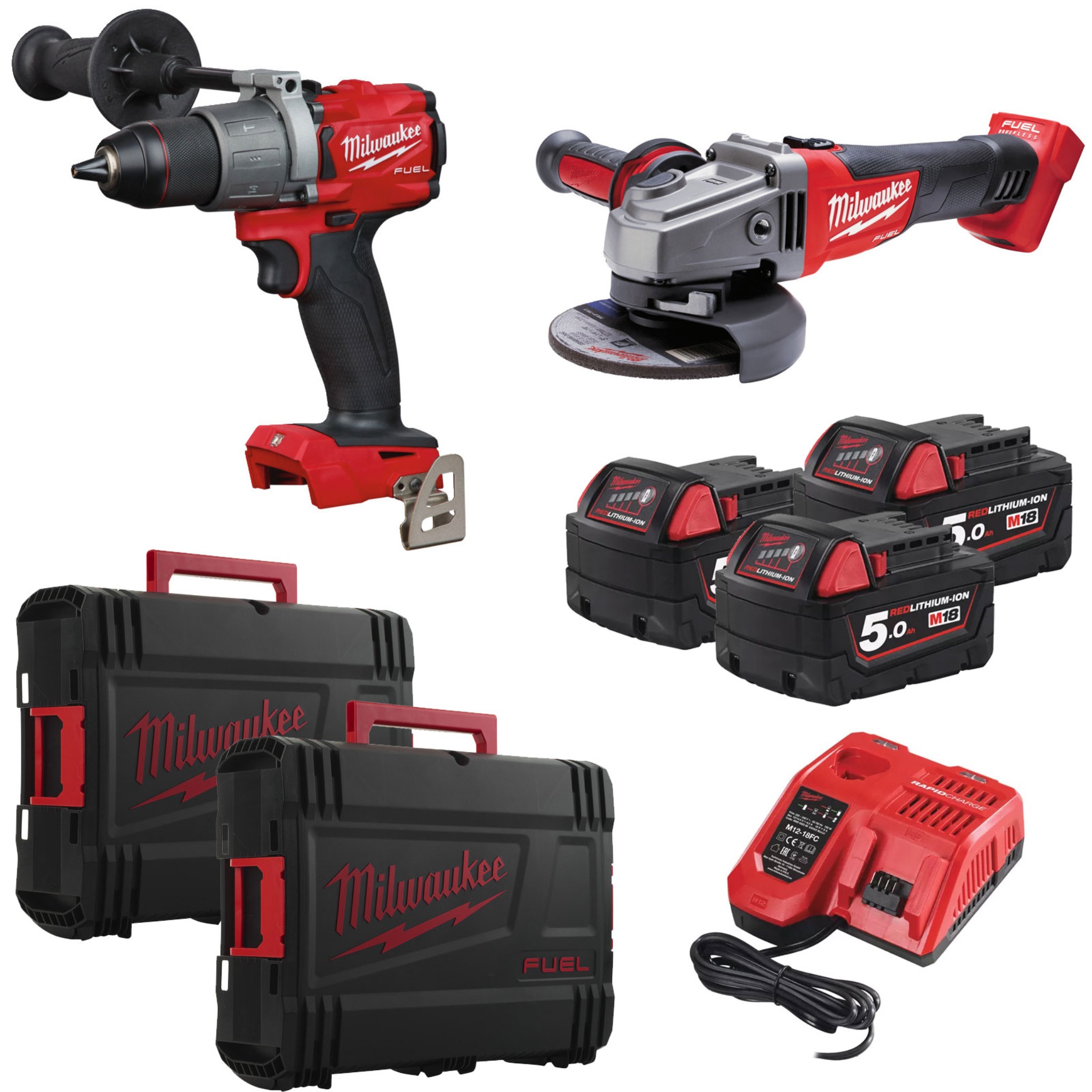 AKU SET ALATA MILWAUKEE M18 FPP2D2-503X 18 V, 5,0 Ah, SA BATERIJOM I ...